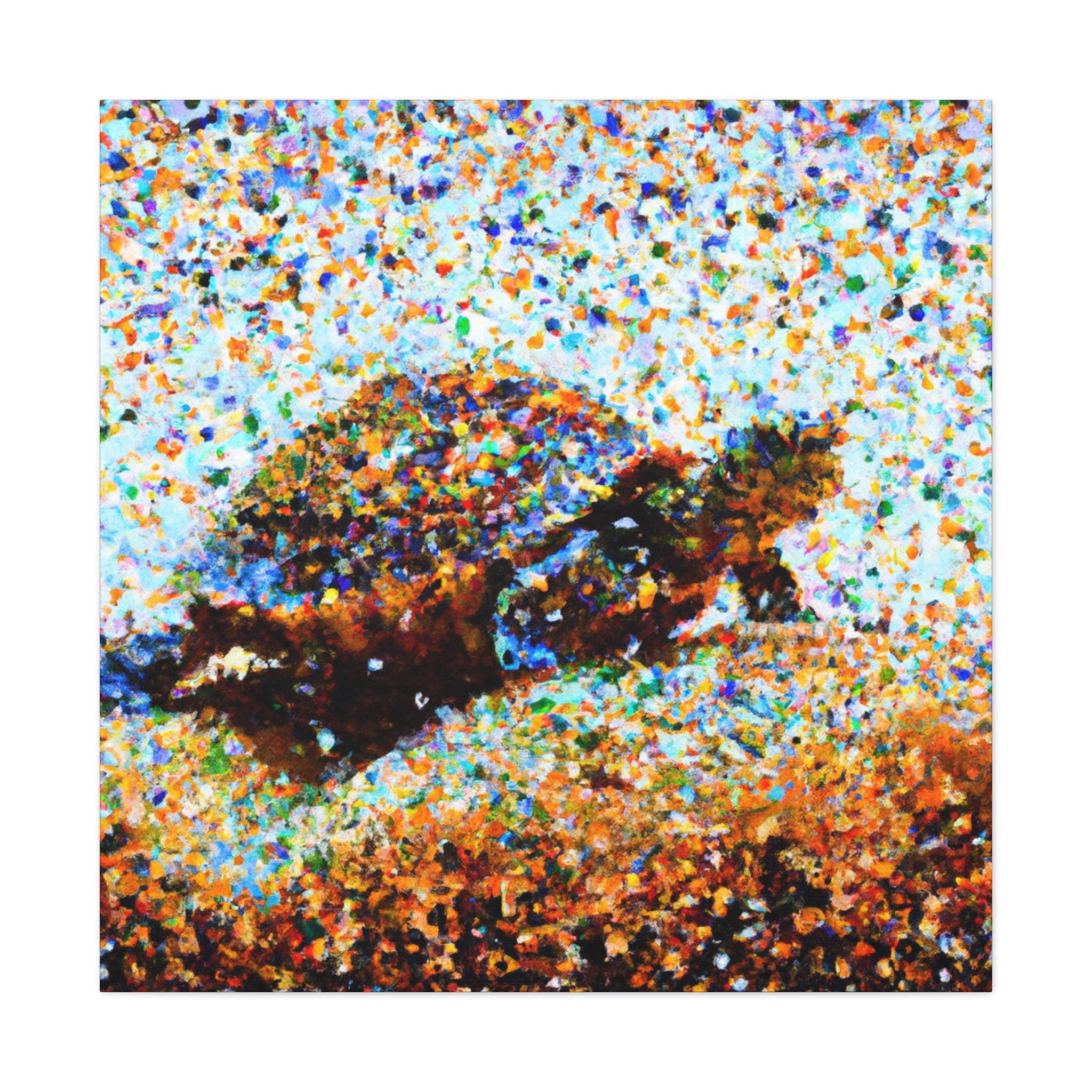Box Turtle Pointillism. - Canvas - Walmart.com
