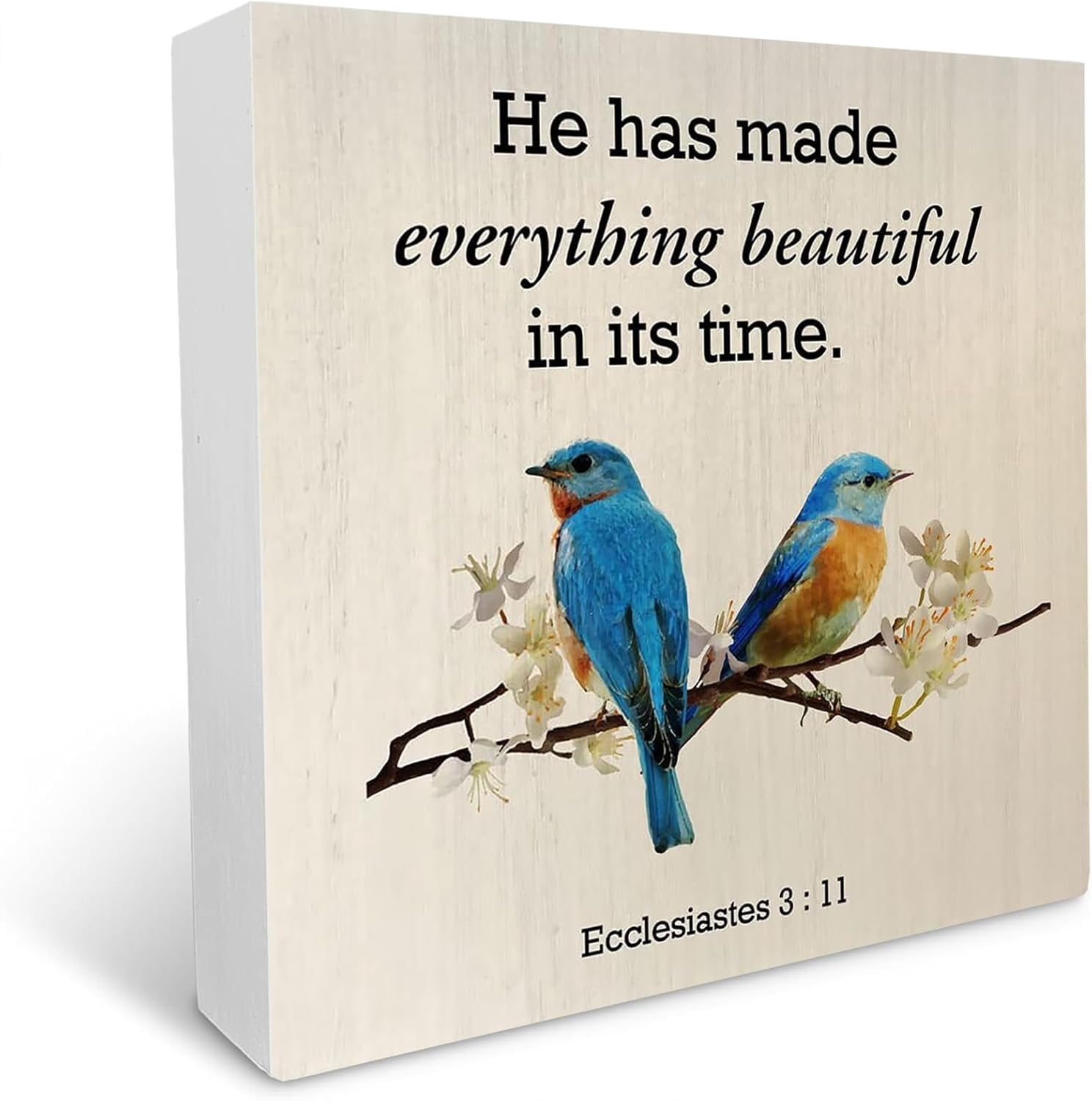 Box Wooden Sign - Country He Has Made Everything Bible Verse Artwork ...