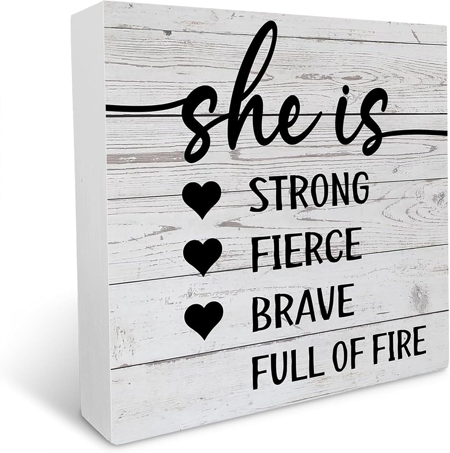 Box Wooden Sign - Farmhouse Women Empowerment Quotes Wooden Box Sign ...