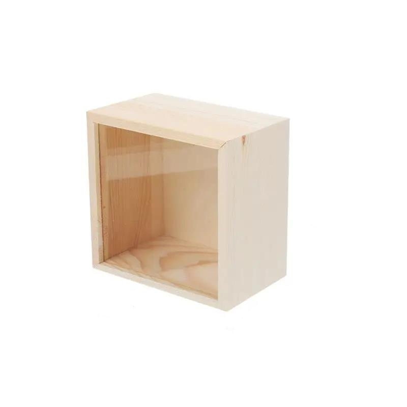 Box Wooden Unfinished Jewelry Boxes Case Treasure Lid Keepsake Gift ...