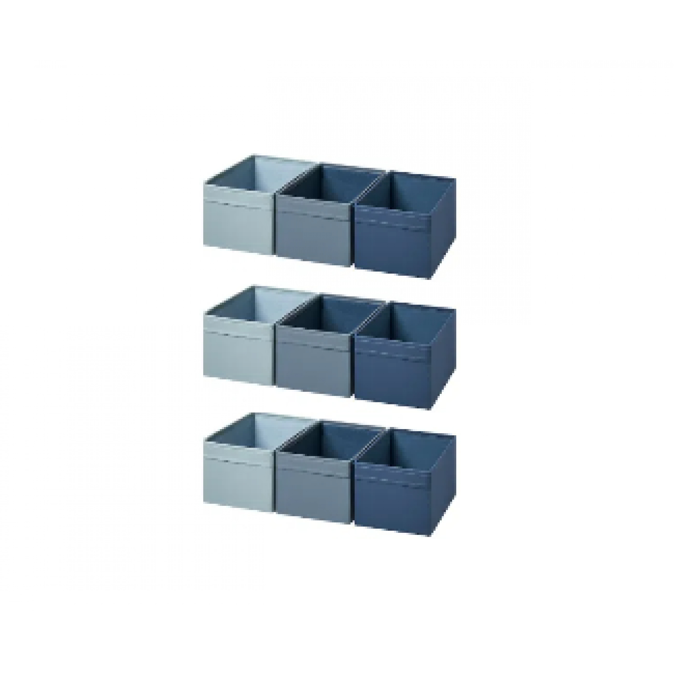 Box, blue, 7x9 ¾x6inch，Three sets，Each set has three storage boxes ...