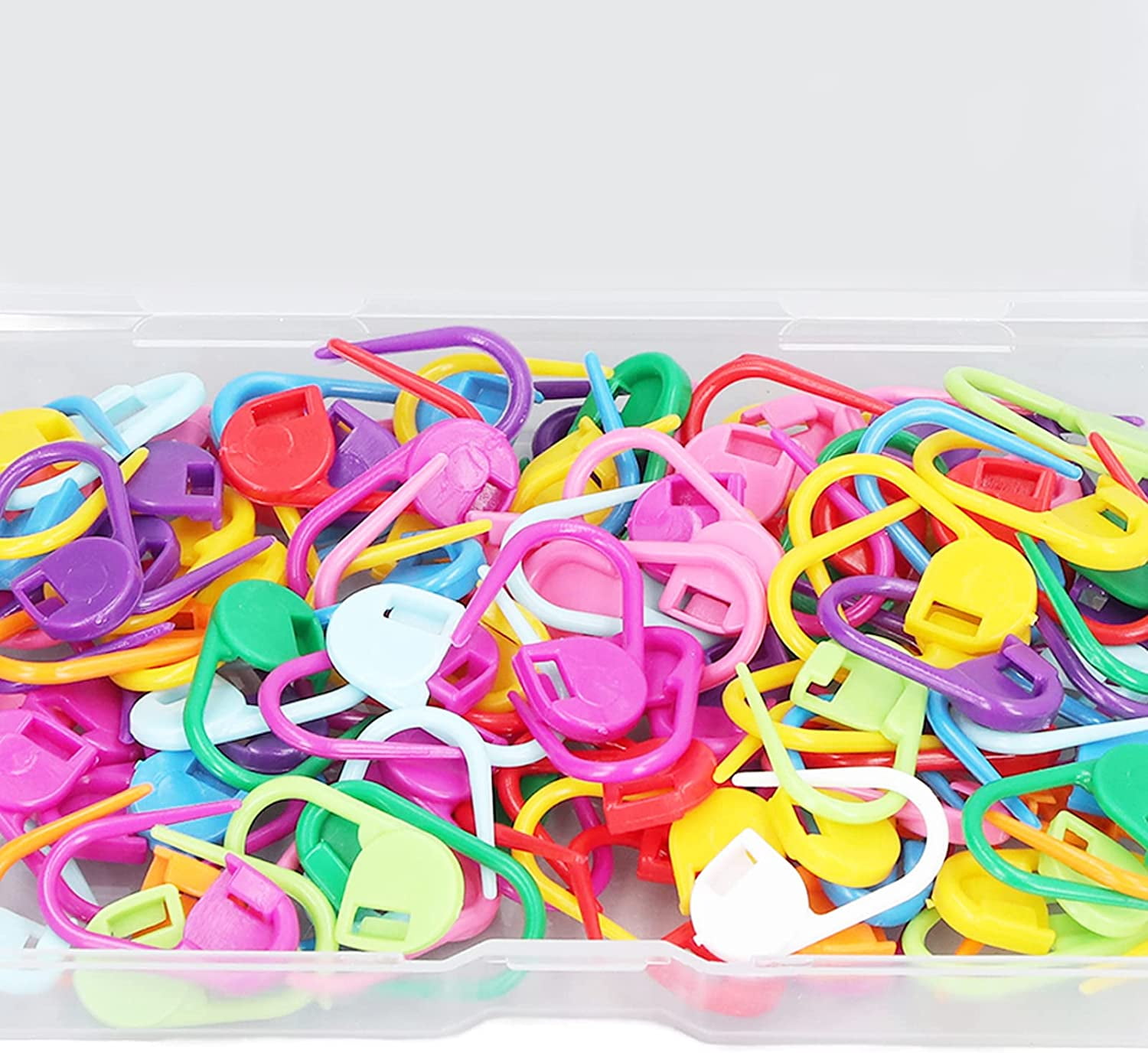 Box of 100 Colored Plastic Crochet Stitch Markers, Stitch Markers for ...