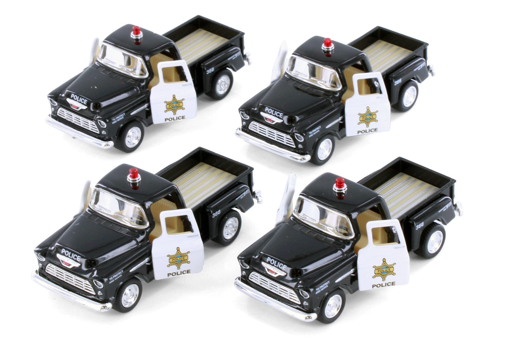 Box of 12 1955 Chevy Stepside Pickup Truck - Police Edition, Black ...