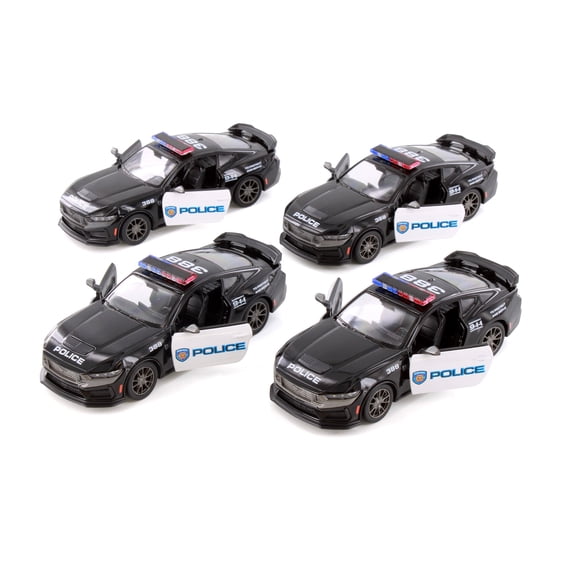 Box of 12 2024 Ford Mustang Dark Horse Police Edition, Black - Kinsmart ...