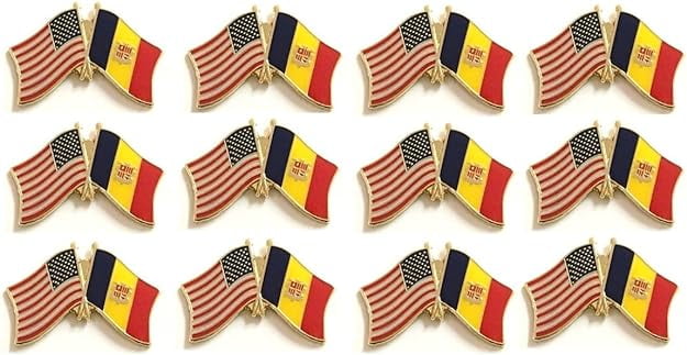 Box of 12 Andorra & US Crossed Flag Lapel Pins, Country & American ...