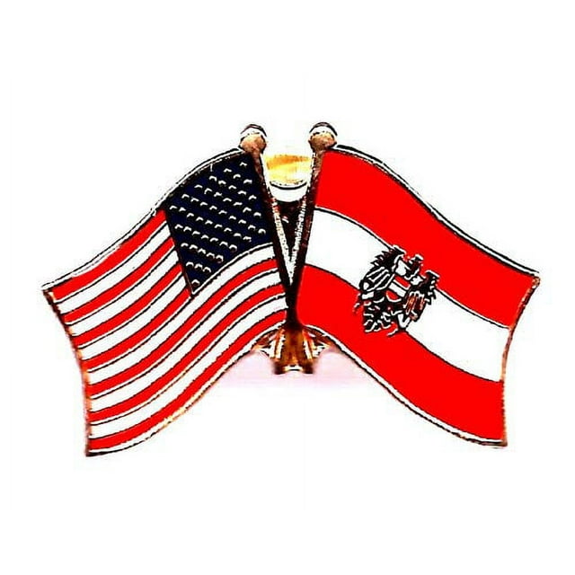 Box of 12 Austria with Eagle & US Crossed Flag Lapel Pins, Austrian ...