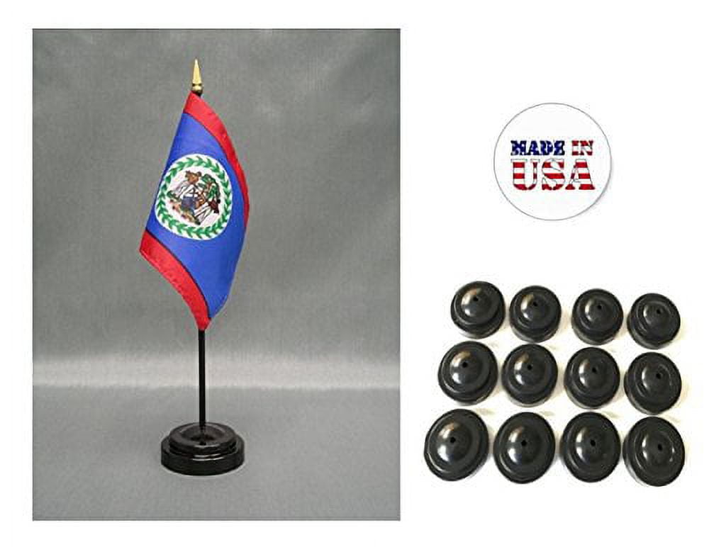 Box of 12 Belize 4"x6" Miniature Desk & Table Flags Includes 12 Flag ...