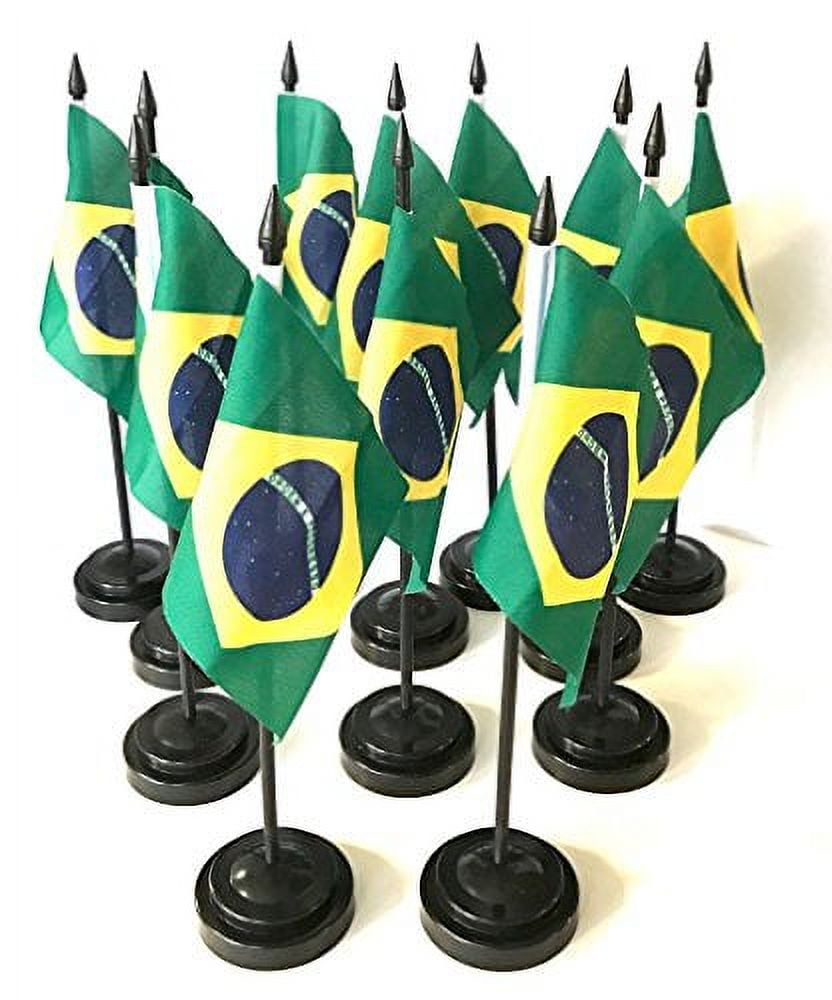 Box of 12 Brazil 4"x6" Miniature Desk & Table Flags with 12 One Hole ...