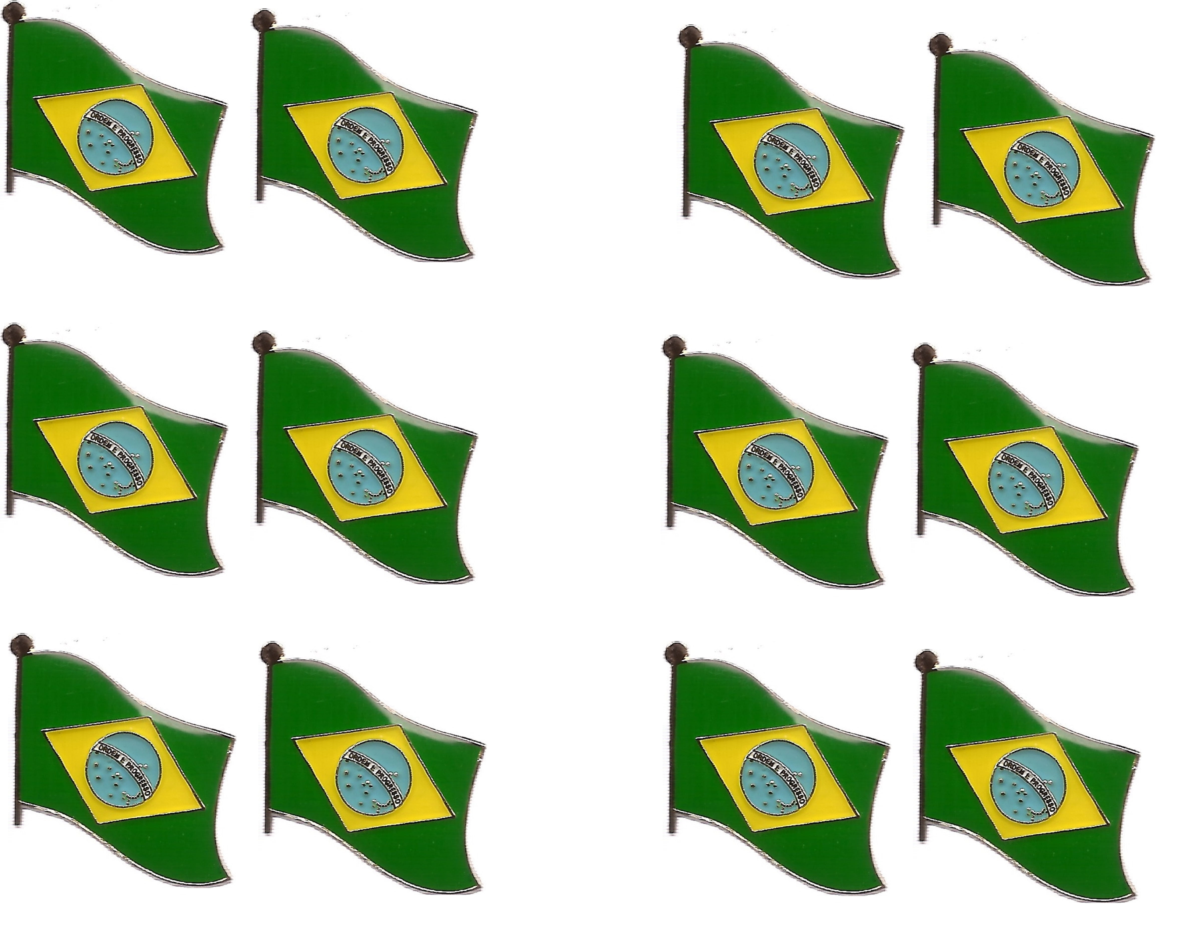 Box of 12 Brazil Single Flag Lapel Pins, Brazil Single Flag Pin Badges ...