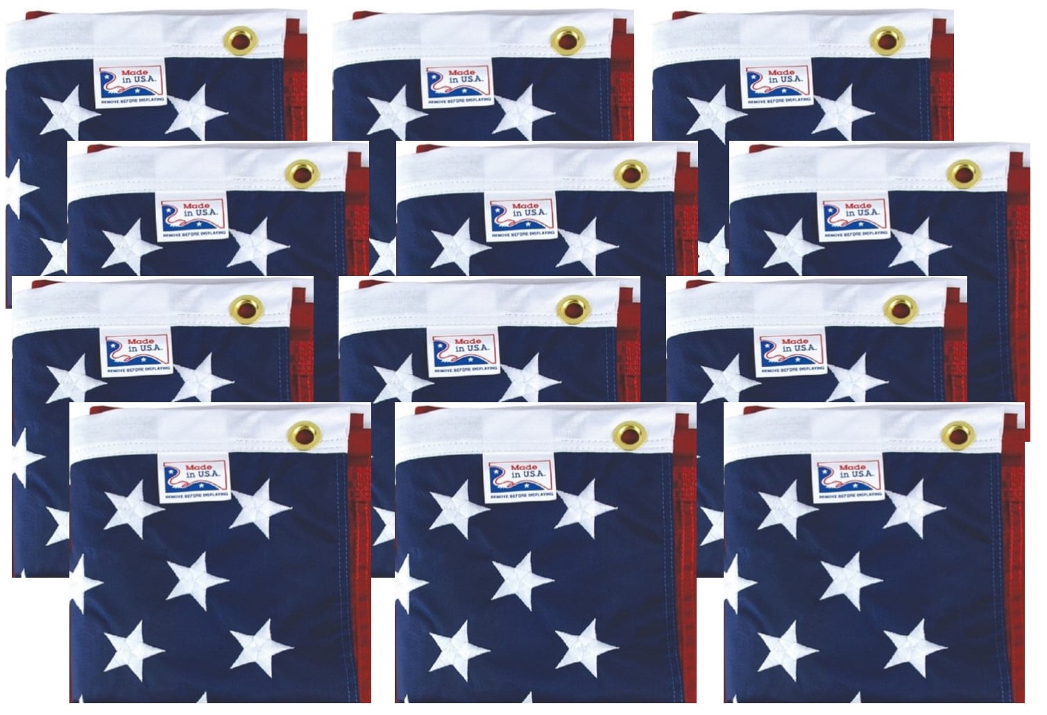 Box of 12 Bulk Wholesale 3x5 Foot Nylon Outdoor American Flags ...