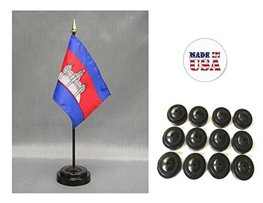Box of 12 Cambodia 4"x6" Miniature Desk & Table Flags Includes 12 Flag ...