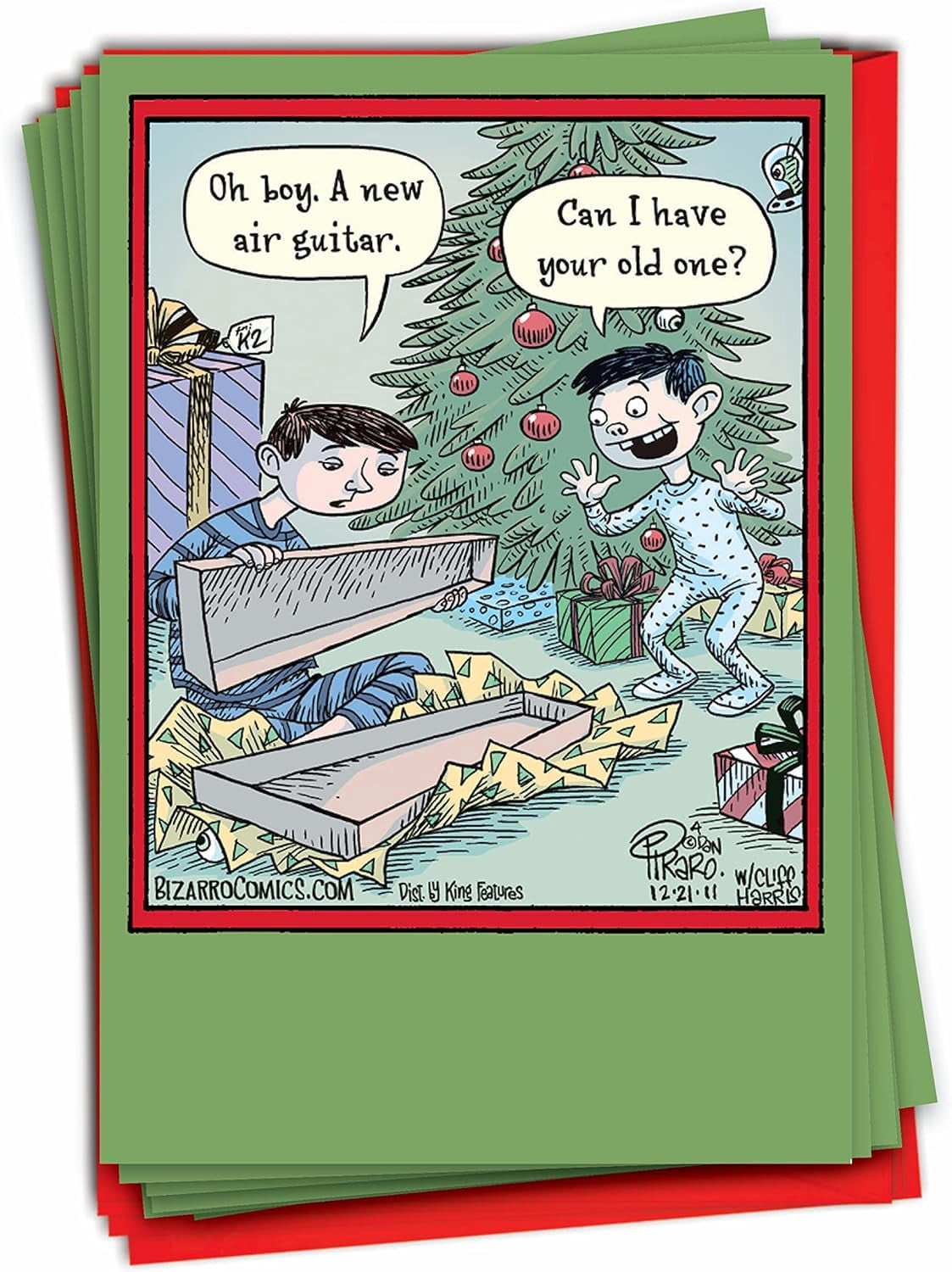 - Box of 12 Cartoon Christmas Cards Funny - Bulk Pack of Holiday for ...