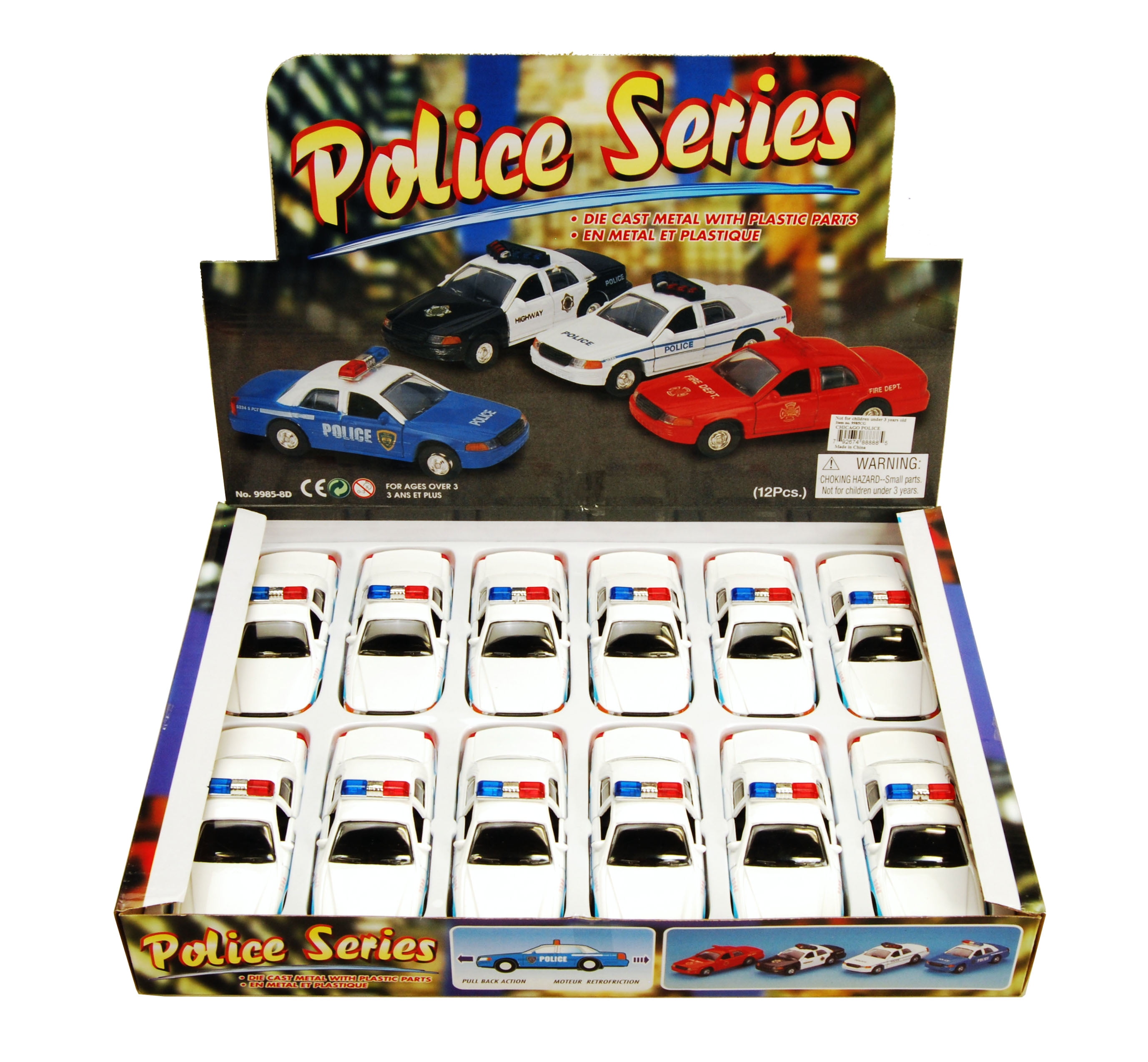 Box of 12 Chicago Police Car, White - Showcasts 9985CG - 5" Scale ...