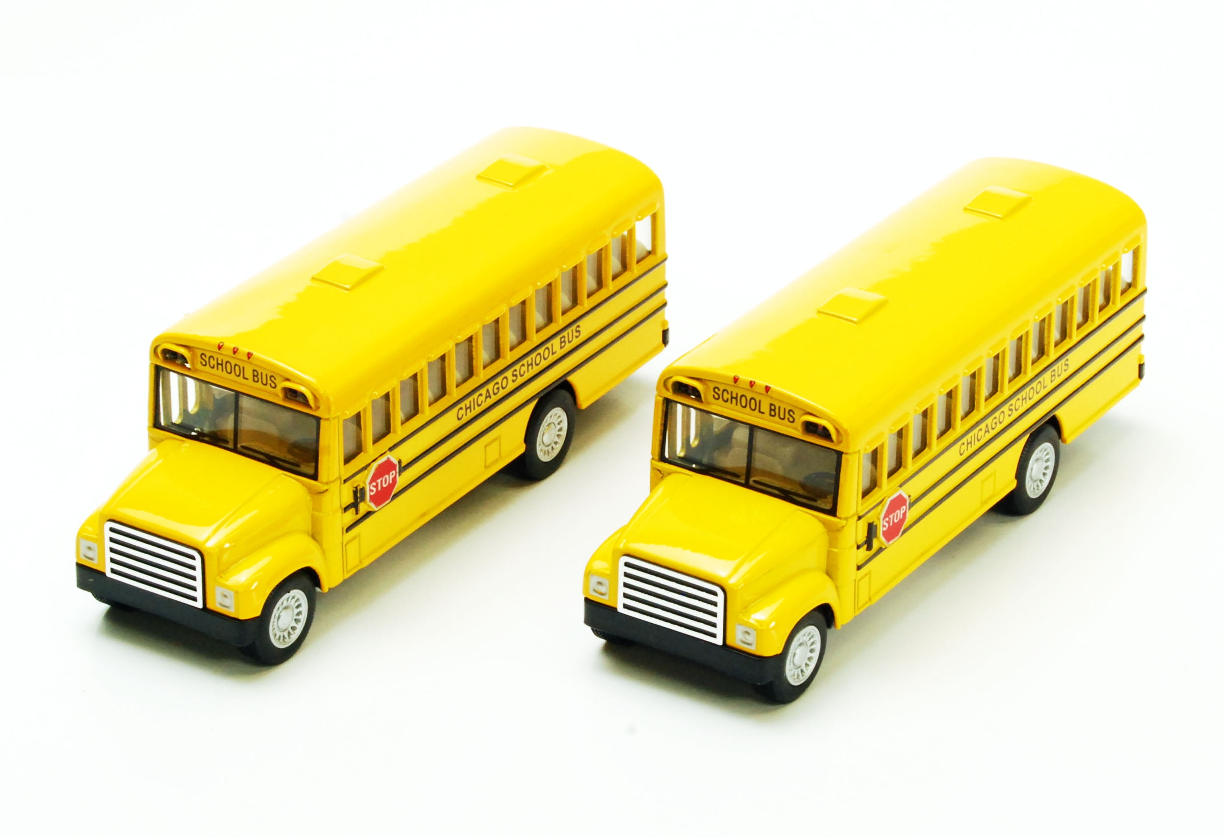 Box of 12 Chicago School Bus, Yellow - Kinsmart 5107GC - 5" Scale ...