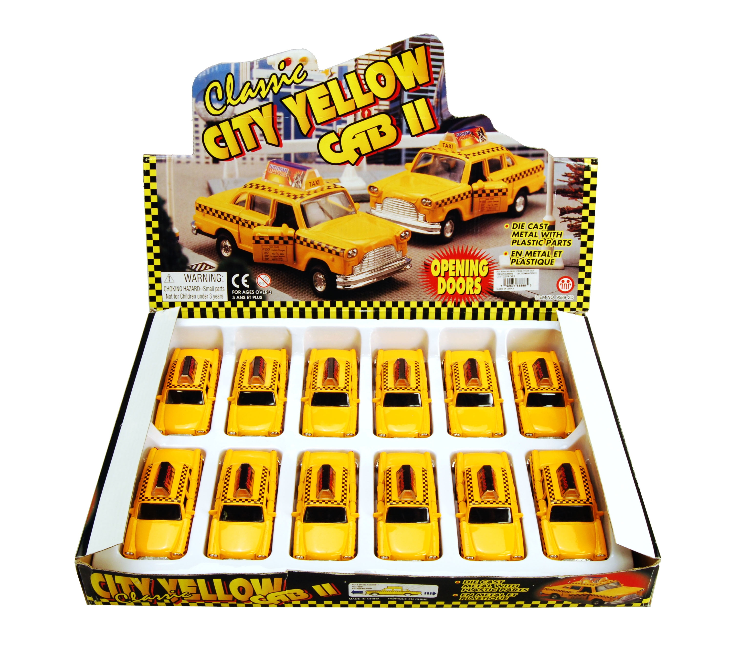 Box of 12 Chicago Taxi Cab, Yellow - Showcasts 9589CG - 4.5" Scale ...