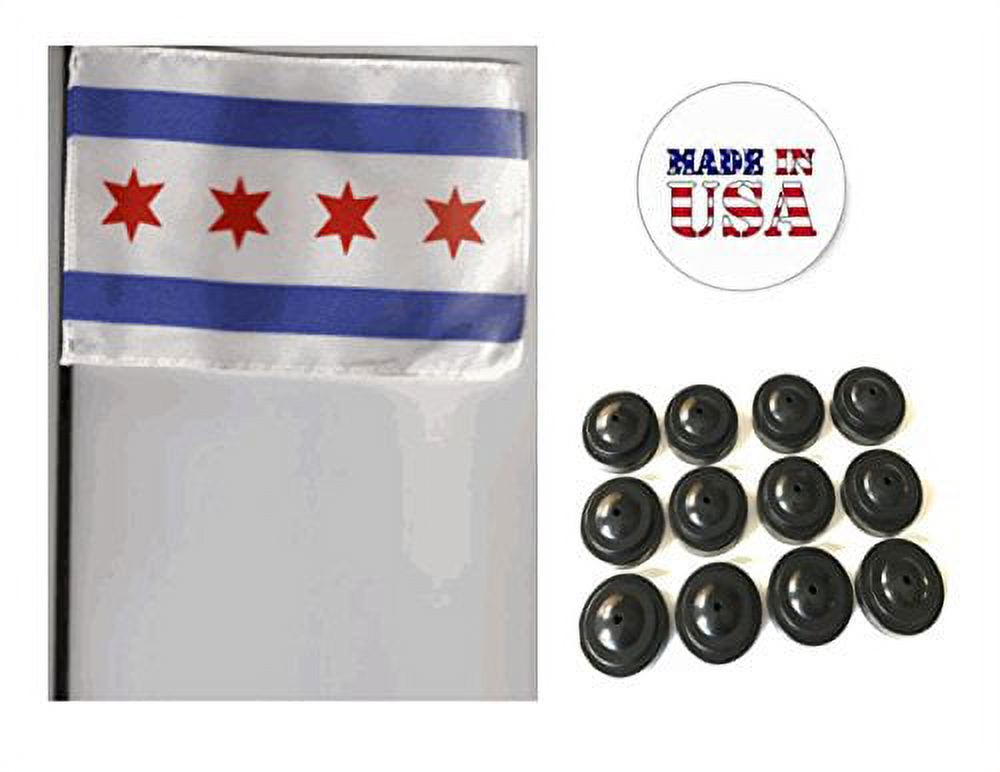Box of 12 City of Chicago 4"x6" Miniature Desk & Table Flags Includes ...