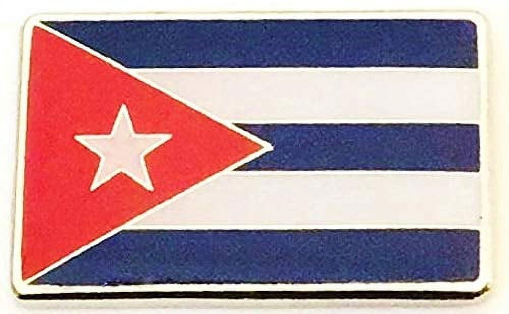Box of 12 Cuba Rectangle Single Flag Lapel Pins, Cuban Single Flag Tie ...