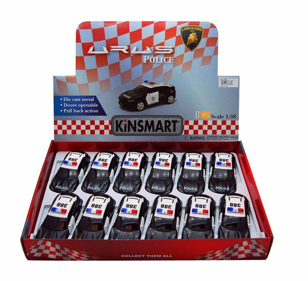 Box of 12 Diecast Model Toy Cars - Lamborghini Urus Police Car, 1/38 ...