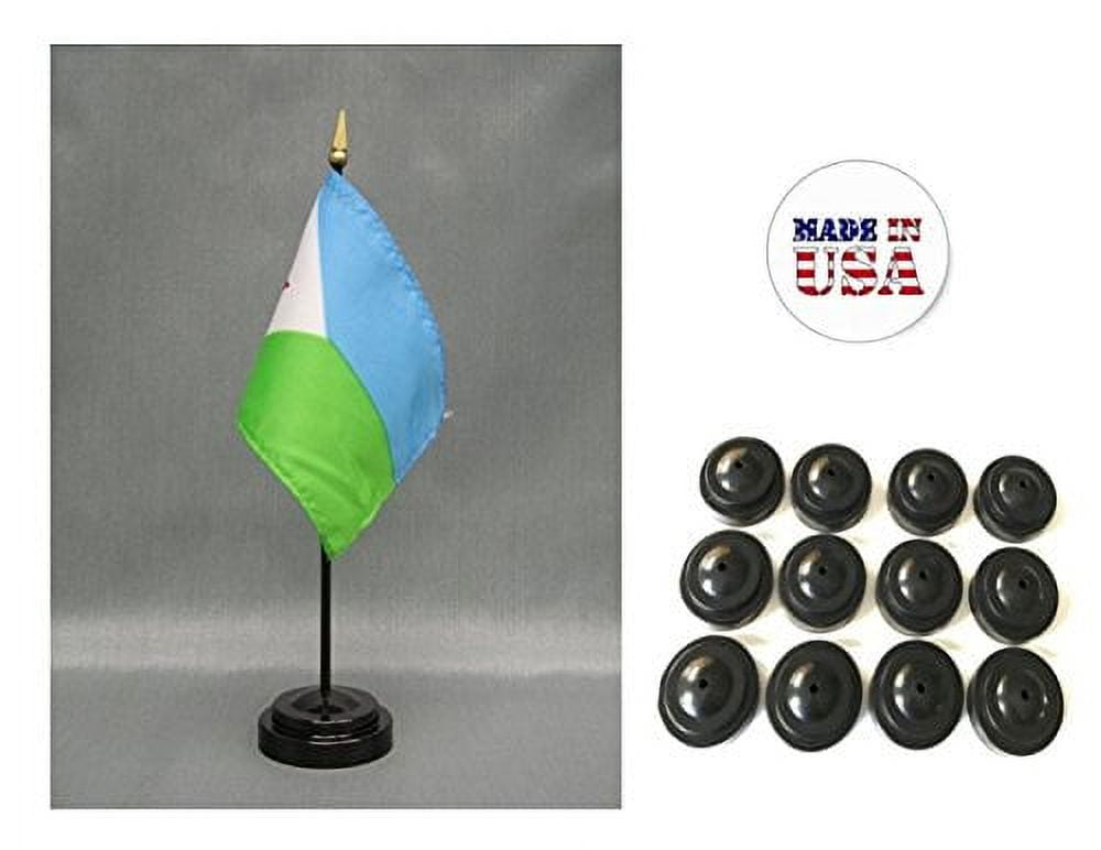 Box of 12 Djibouti 4"x6" Miniature Desk & Table Flags Includes 12 Flag ...