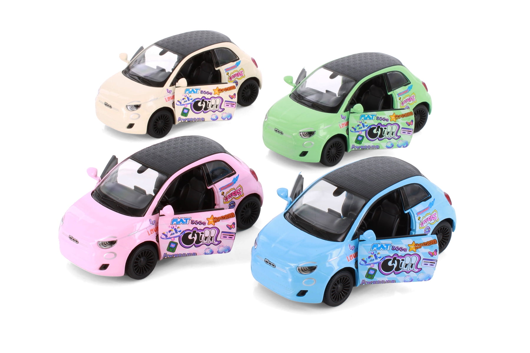 Box of 12 Fiat 500E Livery Edition, Assortment - Kinsmart 5440DYF - 1/ ...
