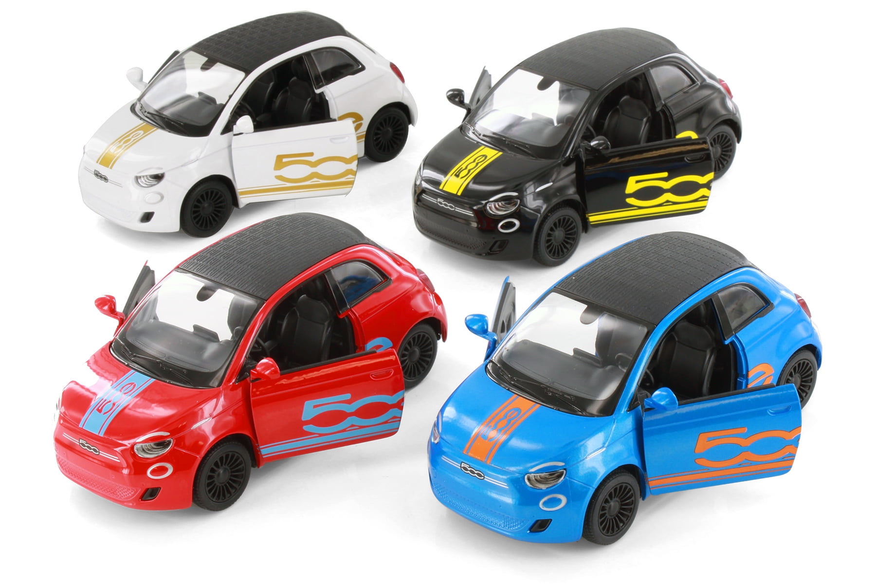Box of 12 Fiat 500e Livery Edition, Asstd - Kinsmart 5440DF - 1/28 ...