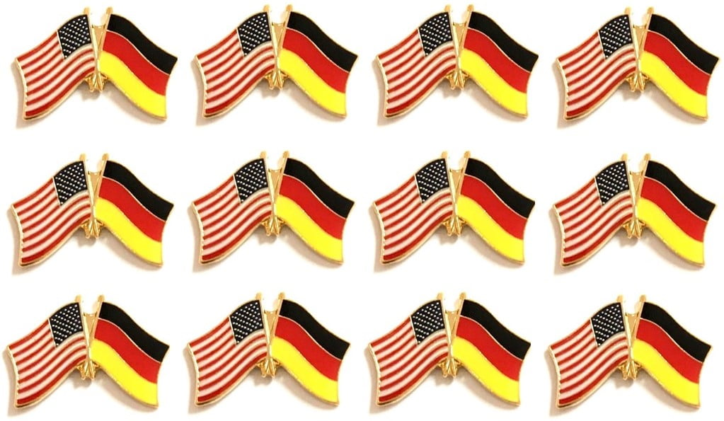 12-Pack Walmart German & US Crossed Flag Lapel Pins, Small Patriotic ...