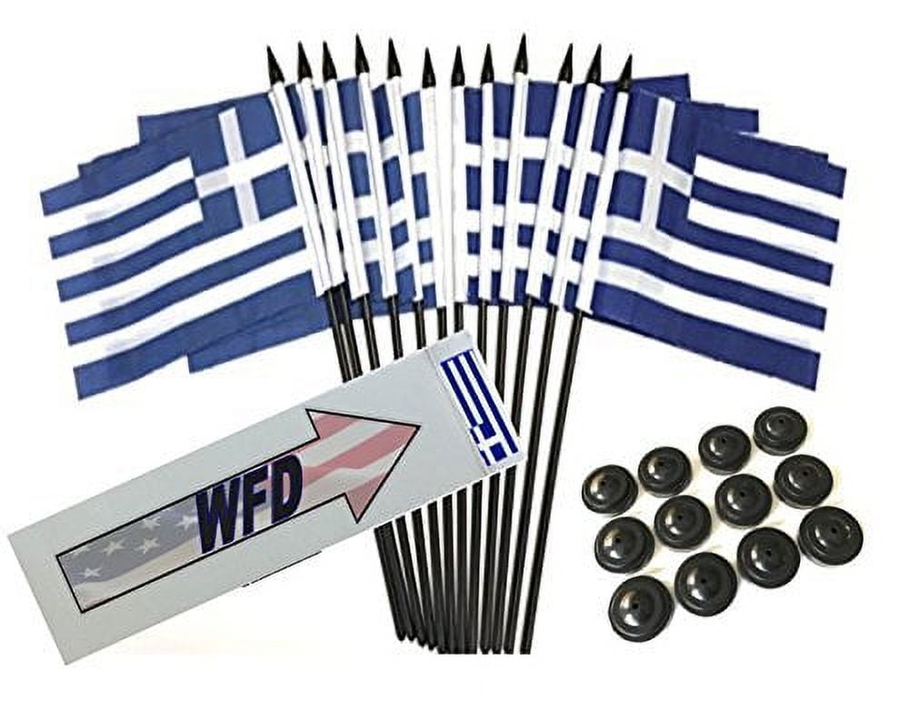 Box of 12 Greece 4"x6" Polyester Miniature Desk & Little Table Flags ...