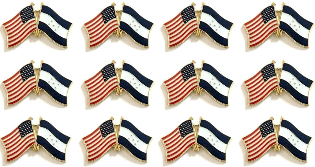 Box of 12 Honduras & US Crossed Flag Lapel Pins, Honduran & American ...