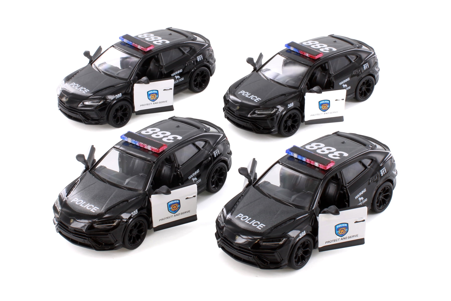 Box of 12 Lamborghini Urus Performante Police Edition, Black - Kinsmart ...
