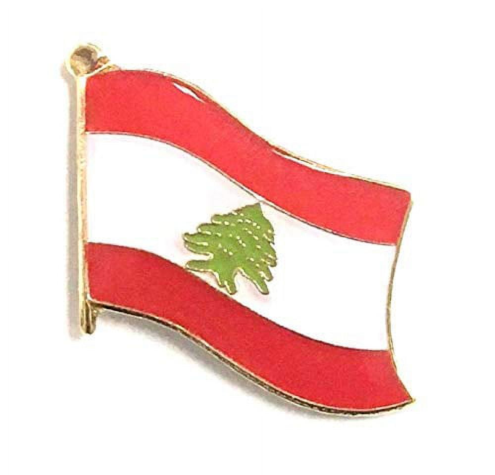 Box of 12 Lebanon Single Flag Lapel Pins, Lebanese Single Flag Pin ...