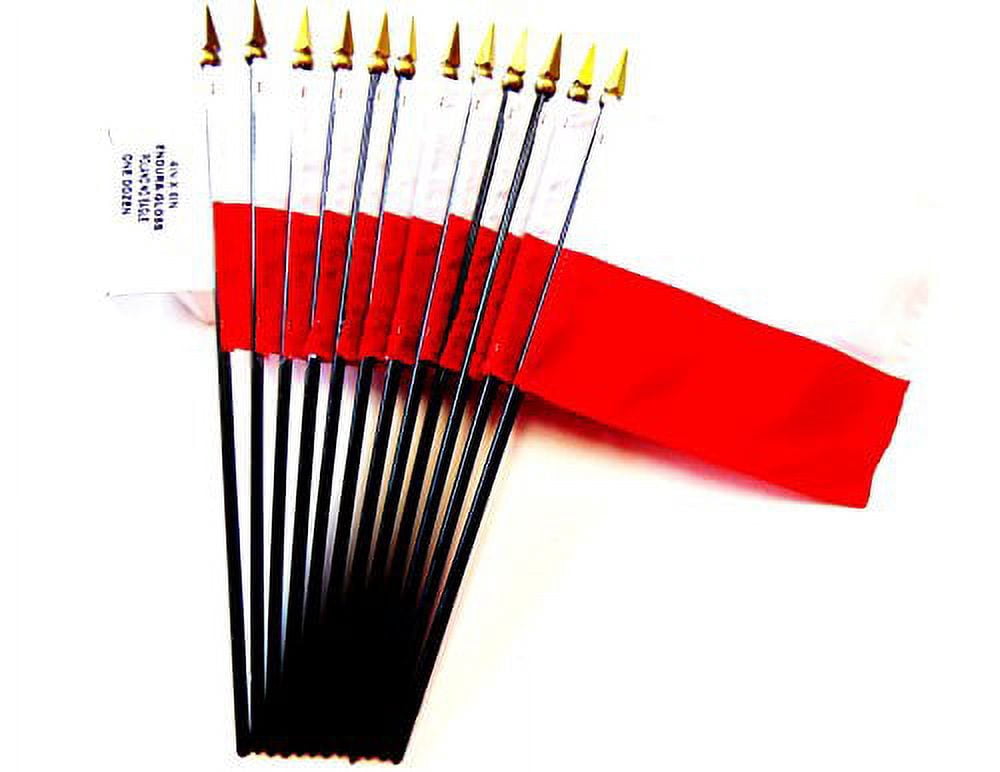 Box of 12 Mini Poland Desk & Table Flags (4"x6") - High-Quality ...
