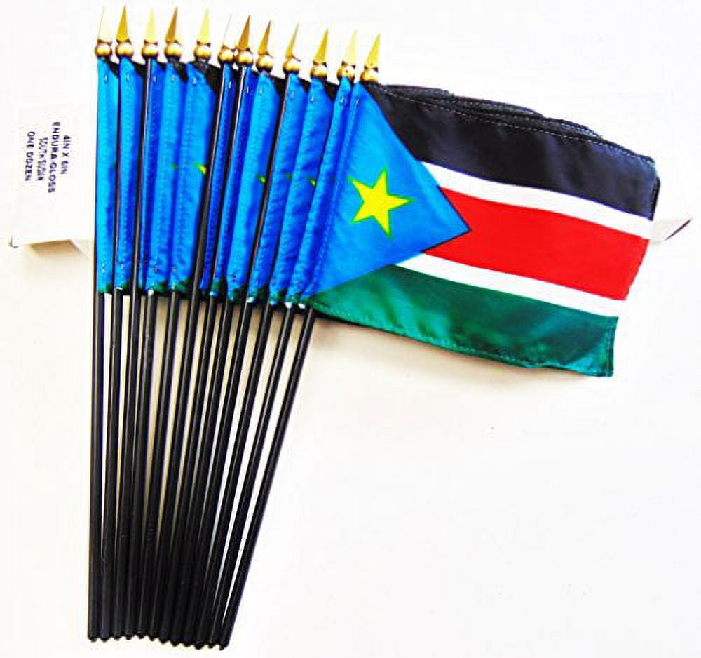 Box of 12 Mini South Sudan Desk & Table Flags (4"x6") - High-Quality ...