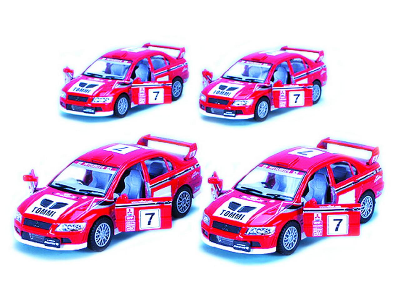 Box of 12 Mitsubishi Lancer w/Rally Decals, Red - Kinsmart 5048D - 5 ...