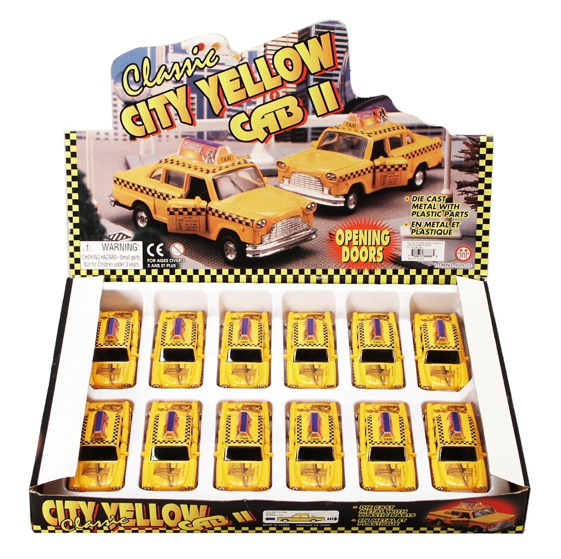 Box of 12 NYC Yellow Taxi Cab w/Landmarks, Yellow - Showcasts 9589DBS ...