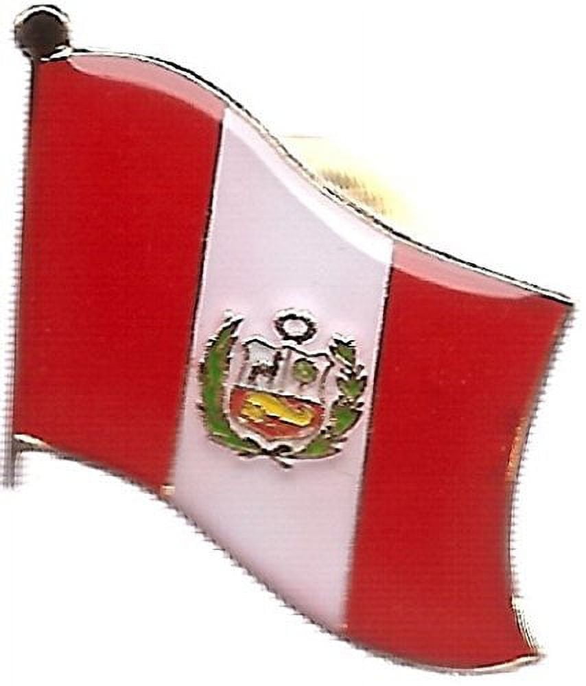 Box of 12 Peru Single Flag Lapel Pins, Peruvian Single Flag Pin Badges ...