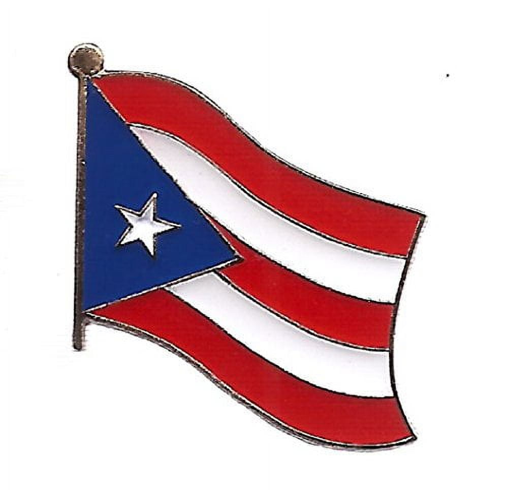 Box of 12 Puerto Rico Single Flag Lapel Pins, Puerto Rican Single Flag ...