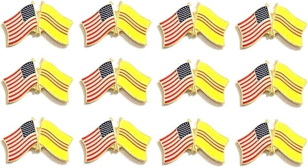 Box of 12 South Vietnam & US Crossed Flag Lapel Pins, Country ...