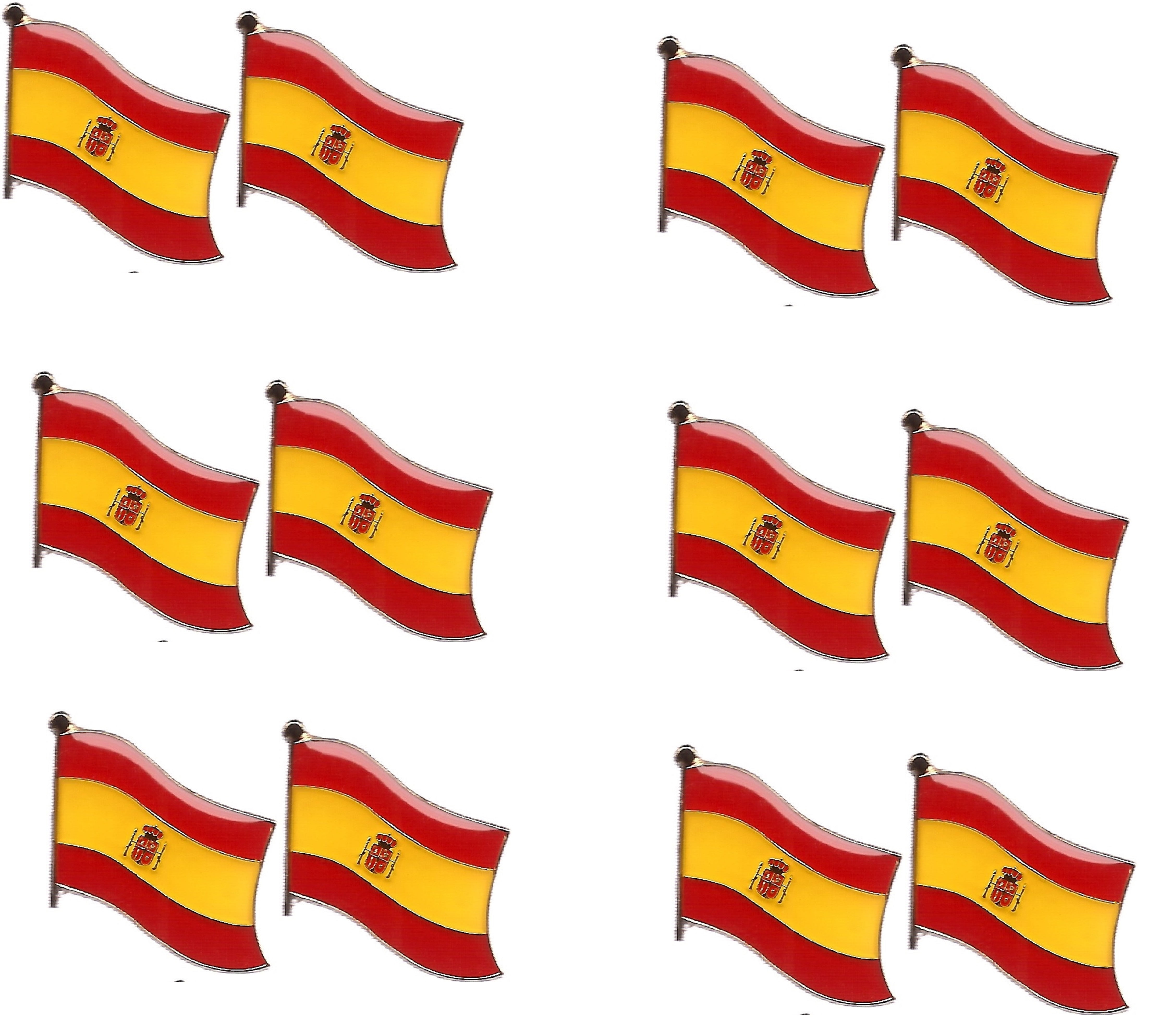 Box of 12 Spain Single Flag Lapel Pins, Spain Single Flag Pin Badges ...