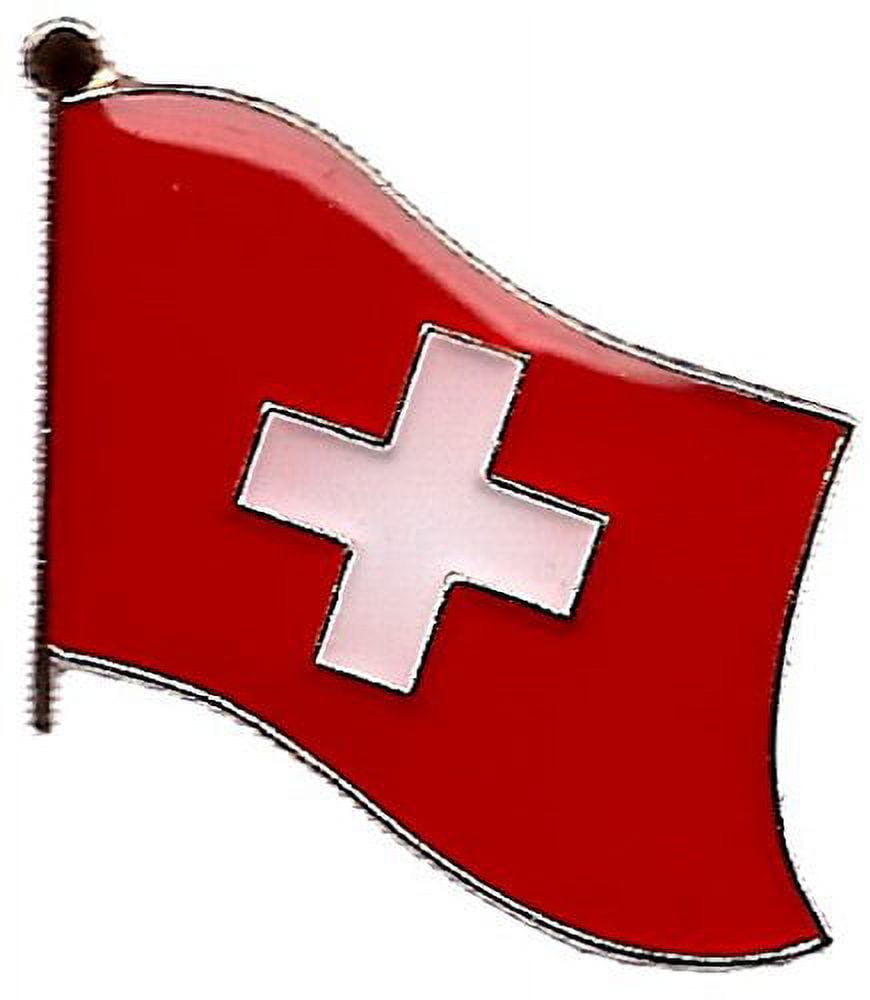 Box of 12 Switzerland Single Flag Lapel Pins, Swiss Single Flag Pin ...