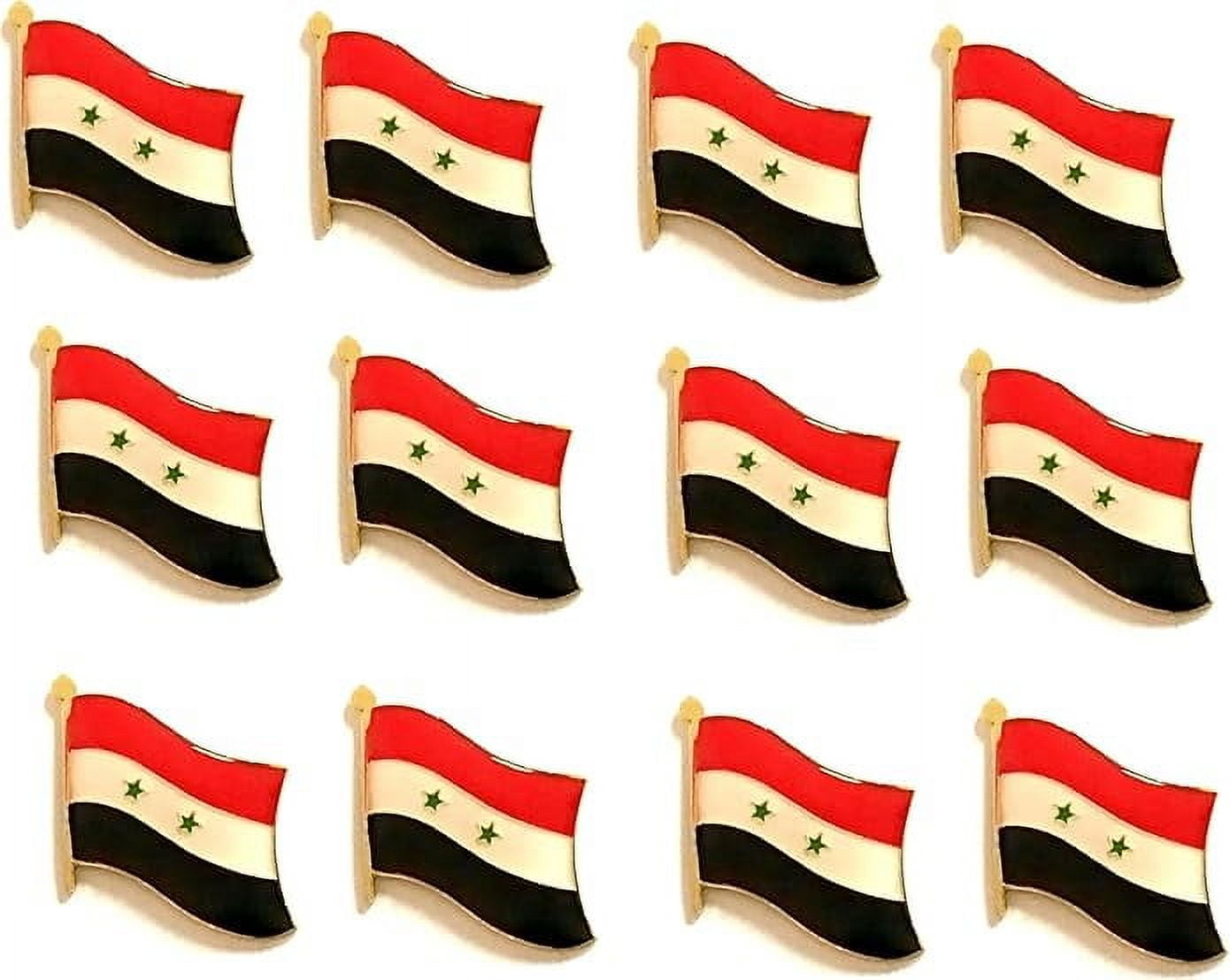 Box of 12 Syria Single Flag Lapel Pins, Syria Single Flag Pin Badges ...