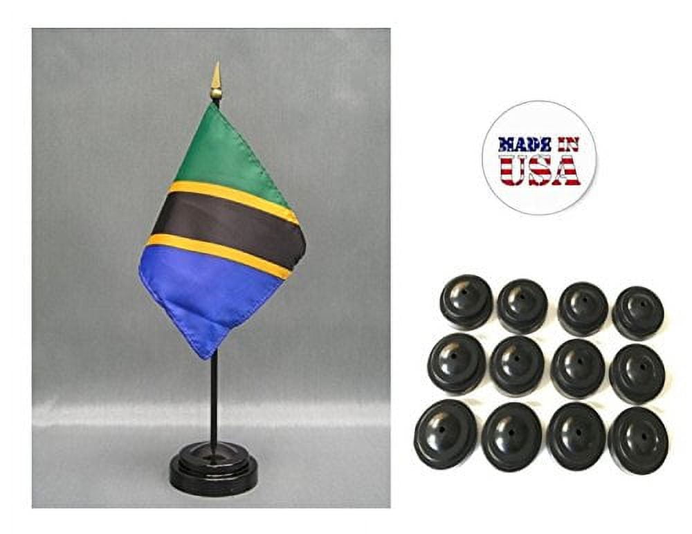 Box of 12 Tanzania 4"x6" Miniature Desk & Table Flags Includes 12 Flag ...