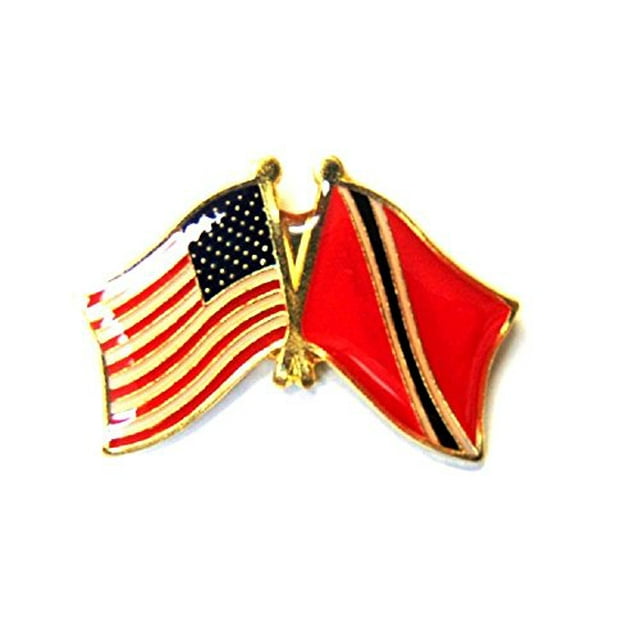 Box of 12 Trinidad and Tobago & US Crossed Flag Lapel Pins, Trinidad ...