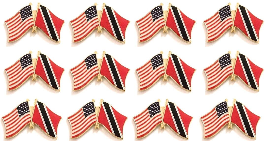Box of 12 Trinidad and Tobago & US Crossed Flag Lapel Pins, Trinidad ...