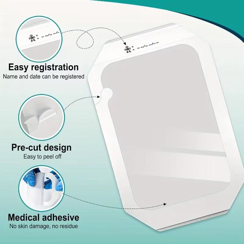 Box of 12 Waterproof Transparent Film Dressings - Flexible Adhesive ...