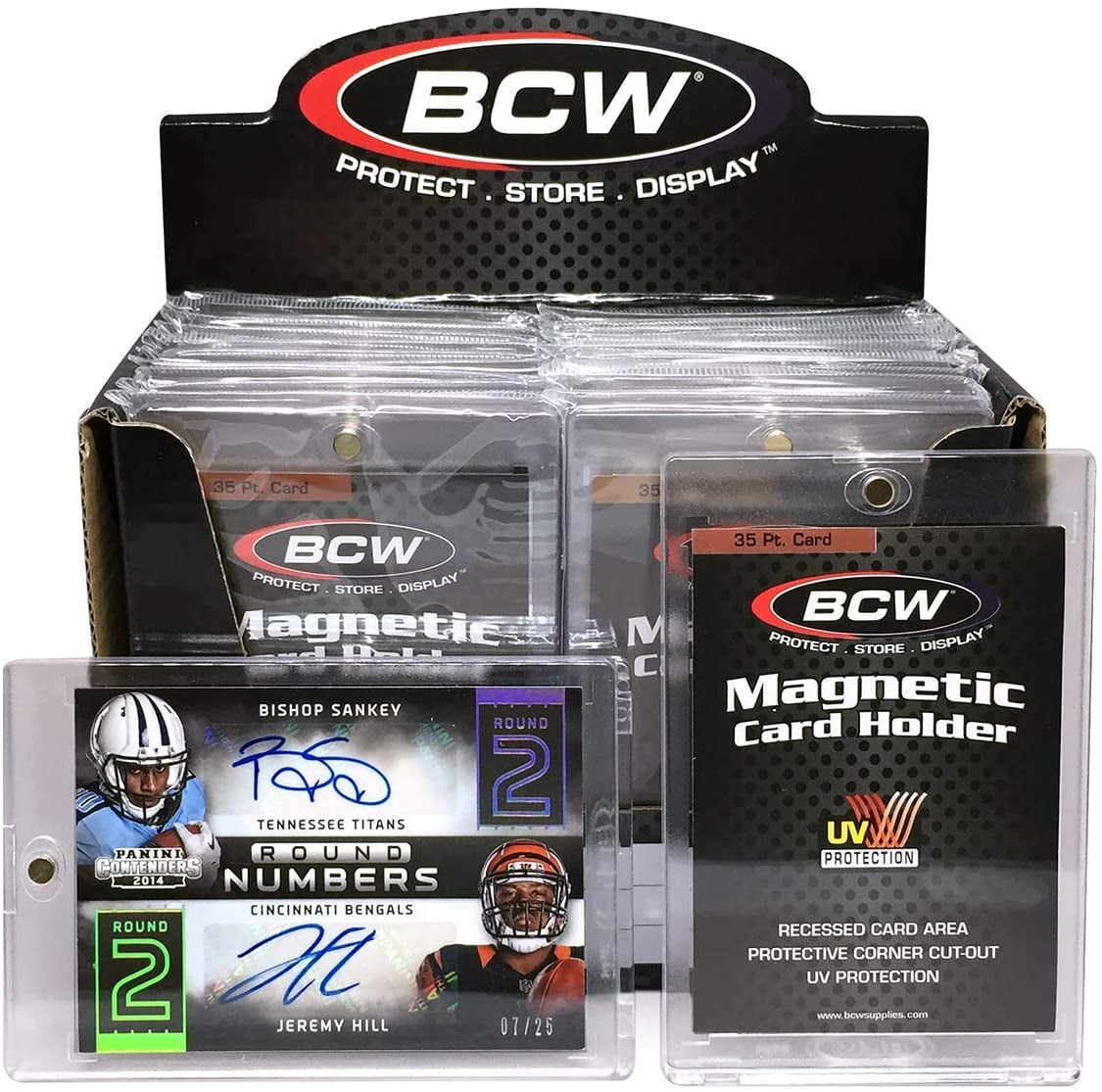 BCW Magnetic Trading Card Holders, 20 Count, 35 Pt Thickness, Recessed ...