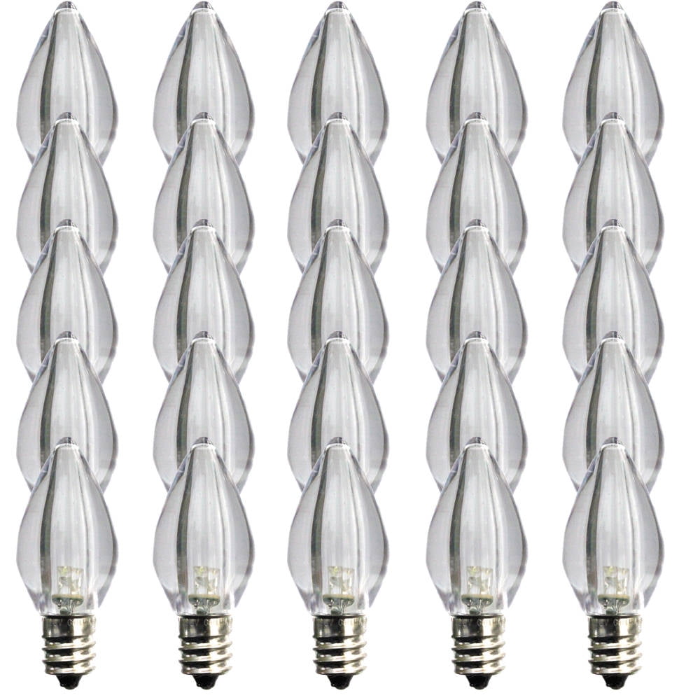 Box of (25) C7 LED Cool White Bulb - C7 Smooth Lens - Walmart.com