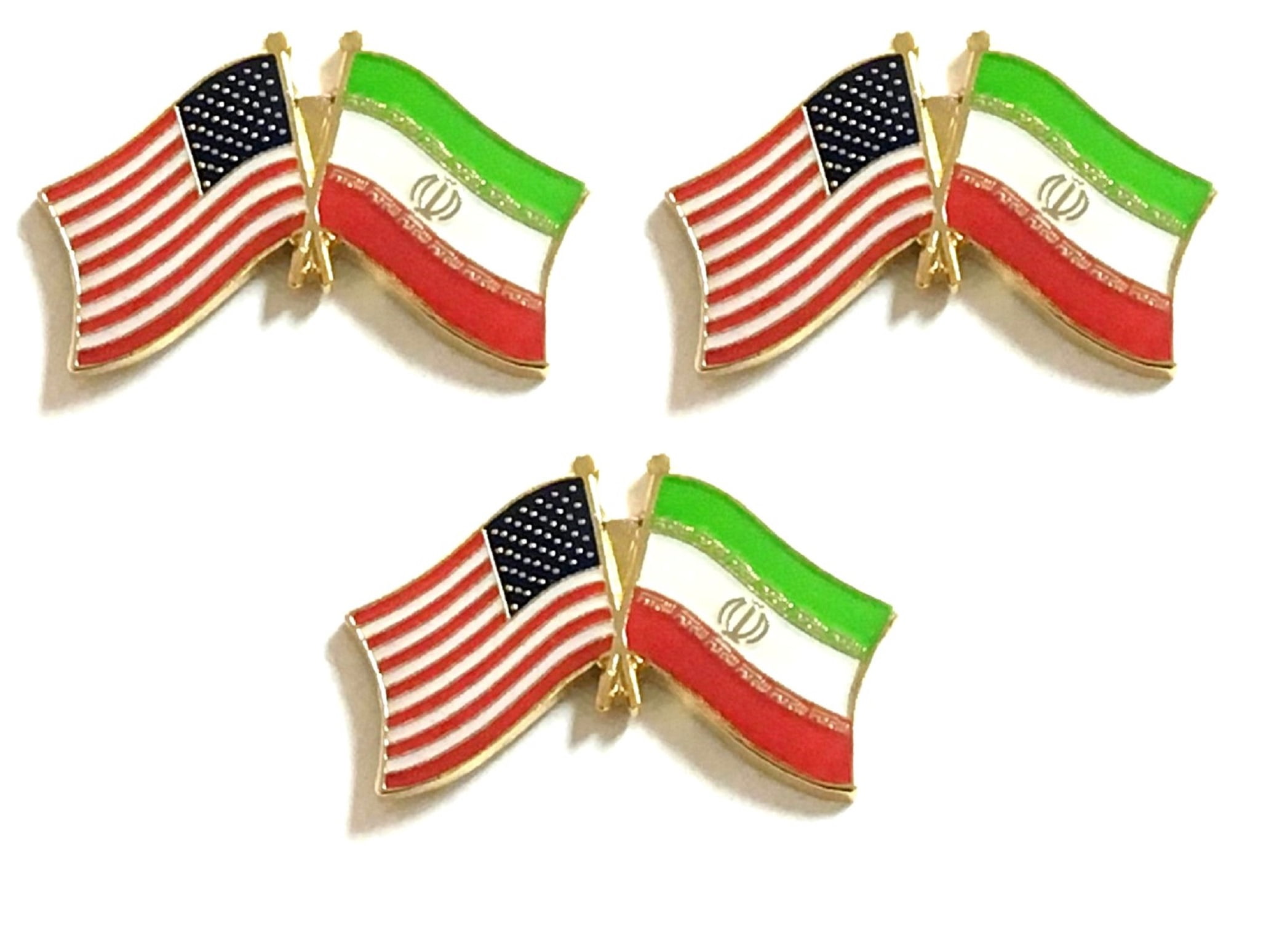 Iran & US Crossed Flag Lapel Pins, Pack of 3 - Walmart.com
