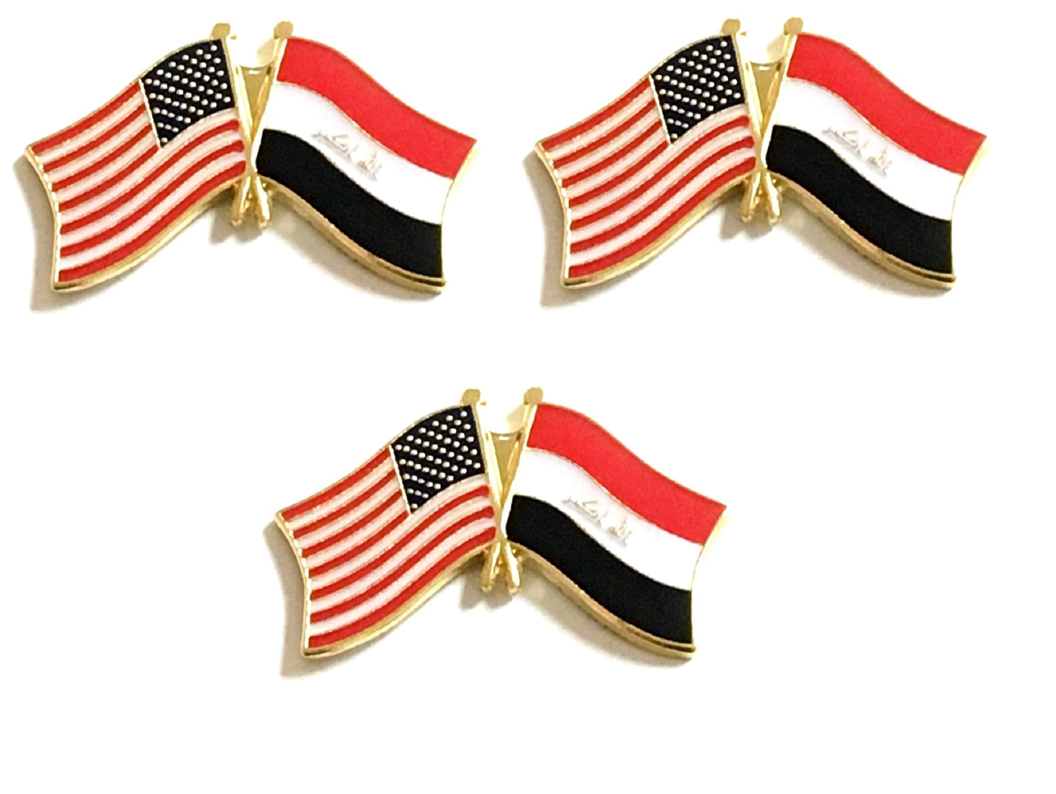 Iraq & US Crossed Flag Lapel Pins, Pack of 3 - Walmart.com