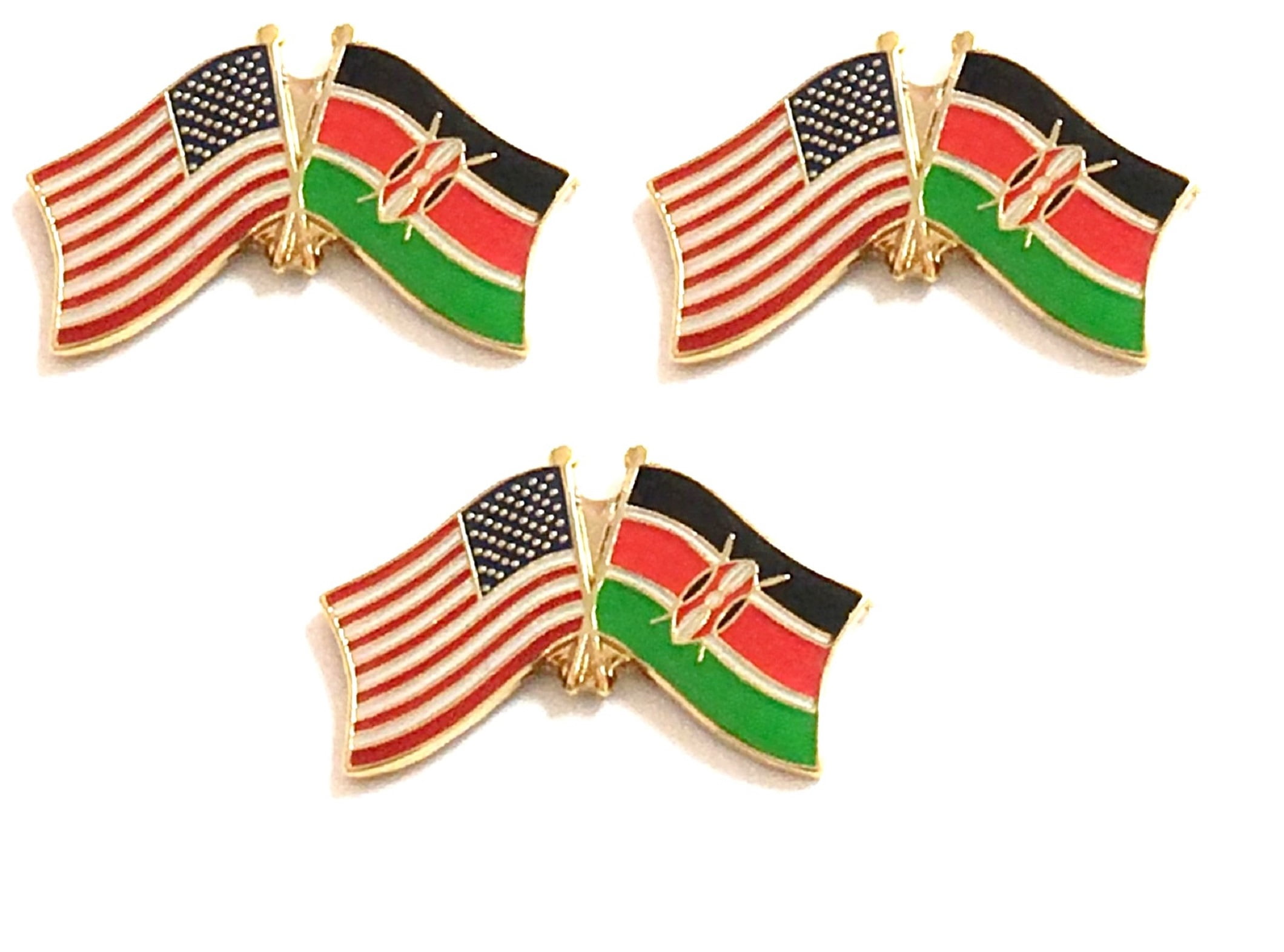 Kenya & US Crossed Flag Lapel Pins, Pack of 3 - Walmart.com