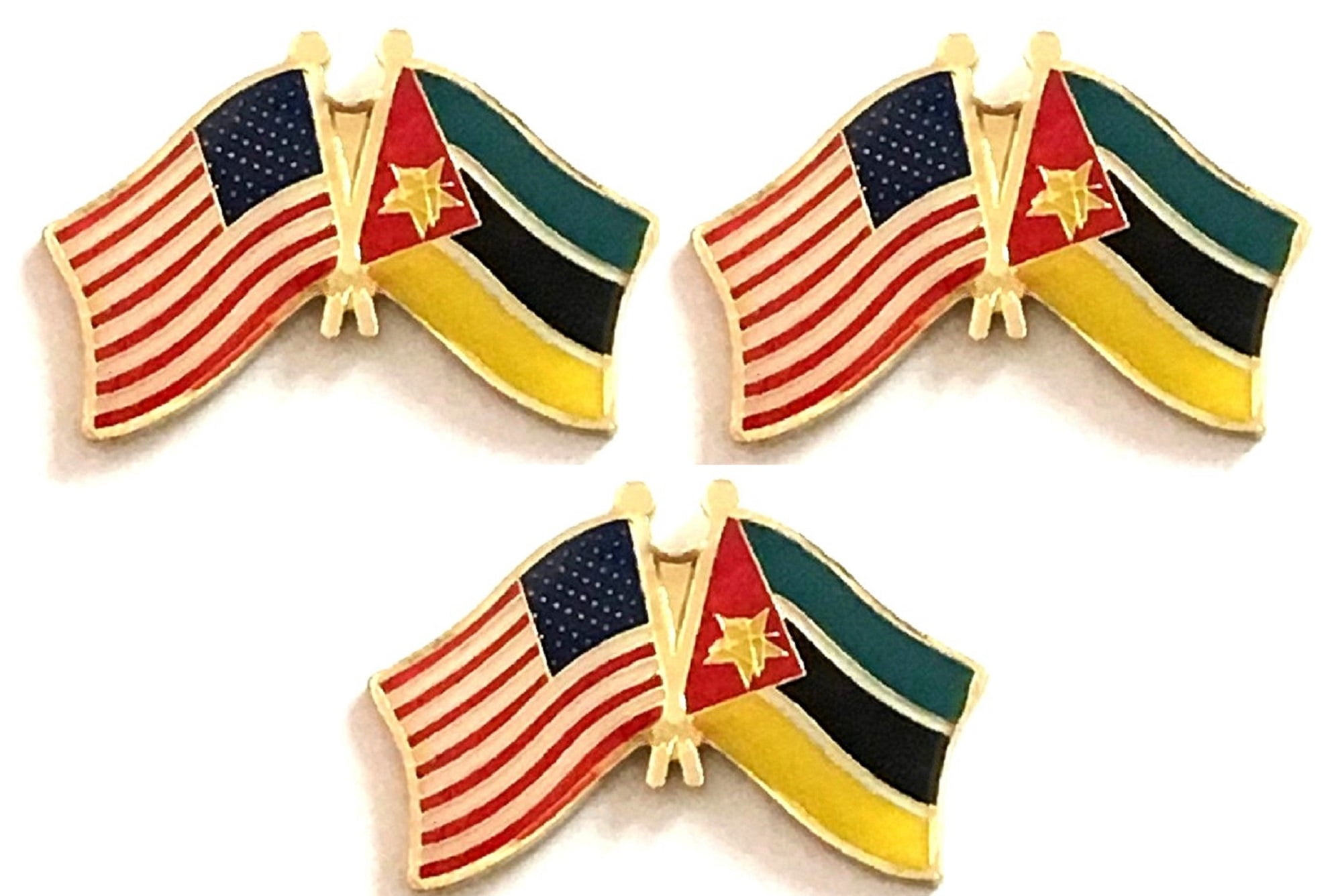 Mozambique & US Crossed Flag Lapel Pins, Pack of 3 - Walmart.com